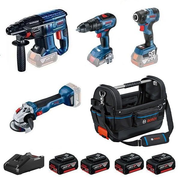 Bosch GBH 180-LI + GWS 18V-10 + GSB 18V-50 + GDR 18V-200 | Yetkili Satıcı Sismik Market
